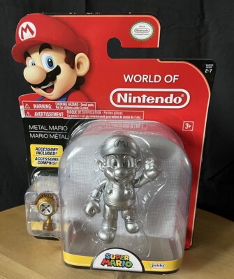 2017 Super Mario METAL MARIO w Mariokart trophy 4" Figure Nintendo ...