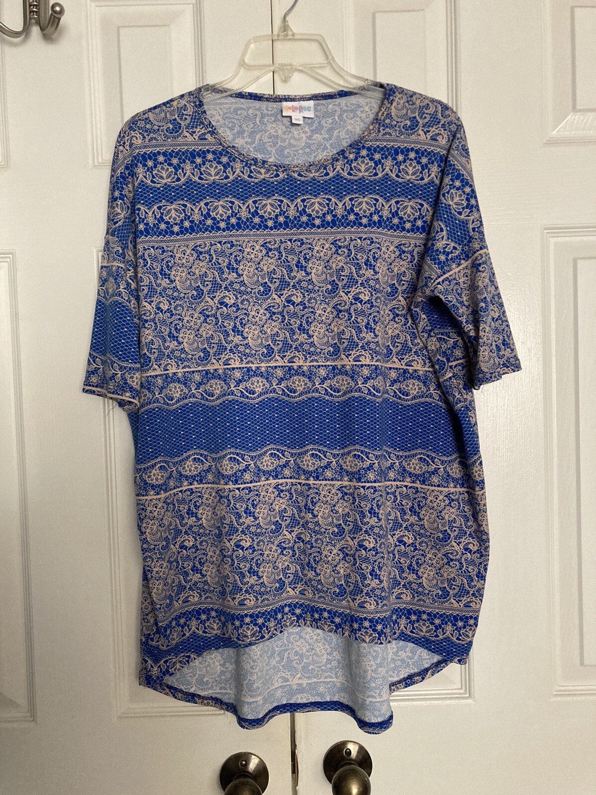 Lula roe Women’s Irma Cobalt Royal Blue Lace Pullover… - Gem