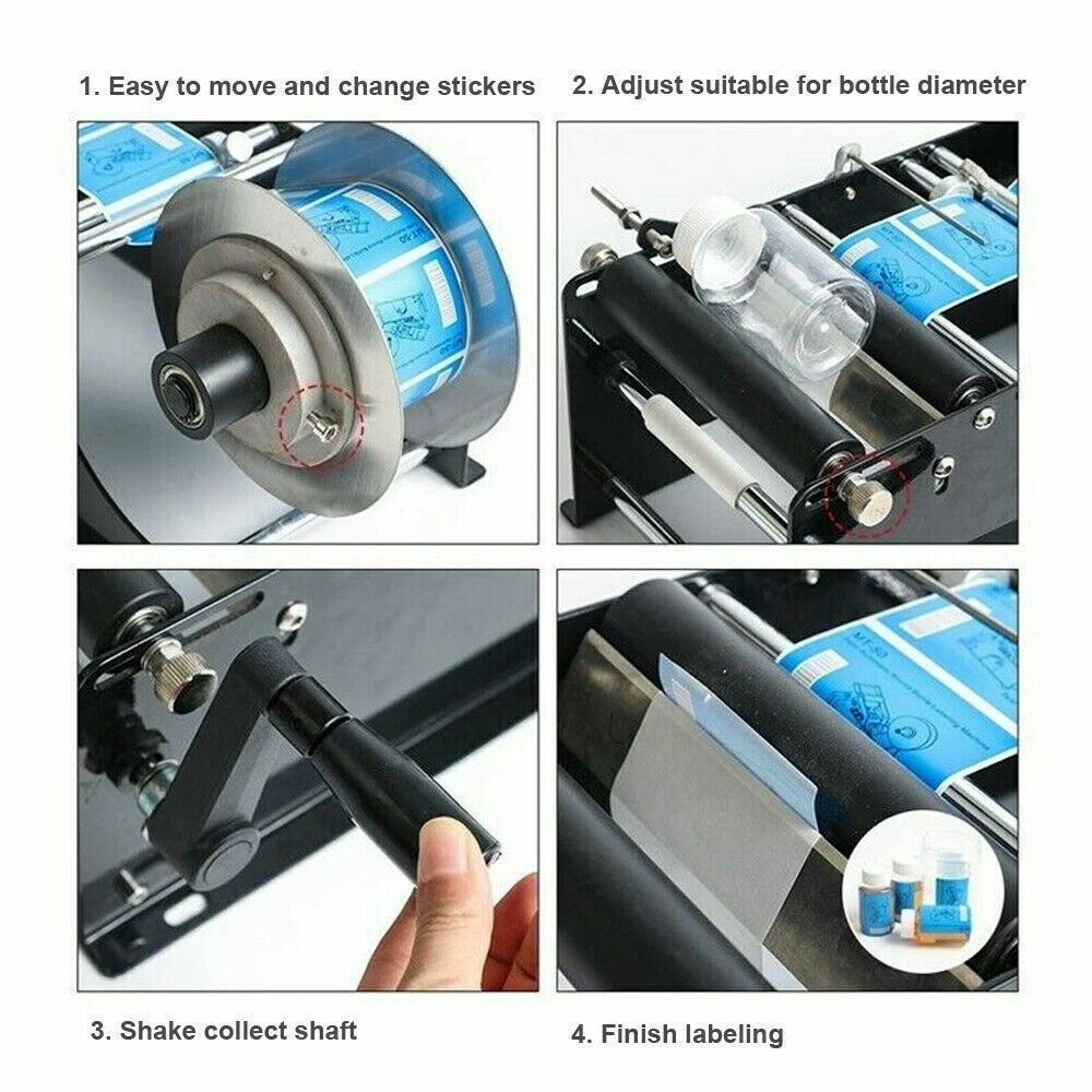 MT-30 Semi-automatic Round Bottle Labeling Machine Manual Label Maker ...