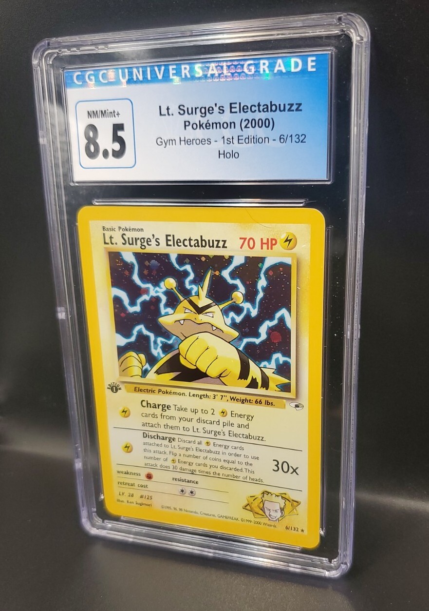 2000 Pokemon Gym Heroes Lt. Surges Electabuzz Holo 6/132 1st Edition ...