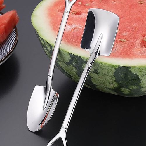 Stainless Steel Cute Shovel Spoon 2 Tip Reusable Food Grade Dessert ...