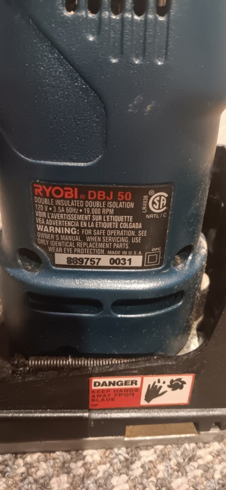 Ryobi Biscuit Jointer DBJ50 Detail Biscuit Jointer 19,000 RPM 120v DBJ ...