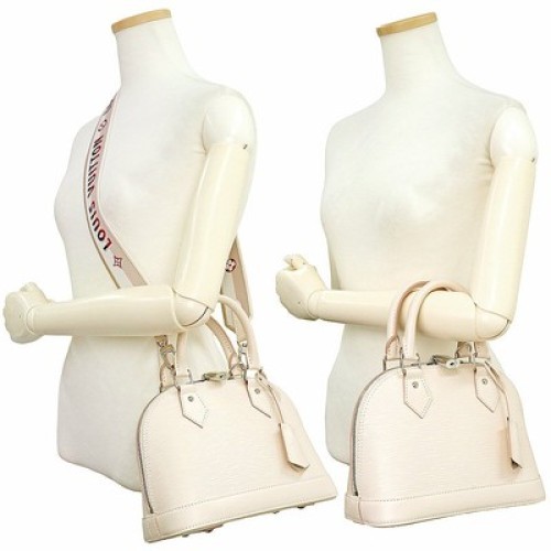 LOUIS VUITTON Alma BB M58706 Leather Quartz White Shoulder Handbag 99 ...