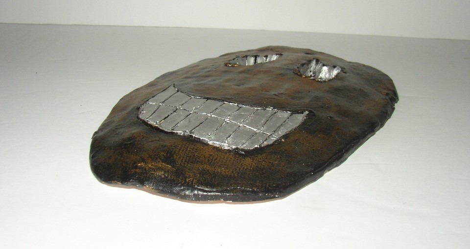 Pottery Ceramic Face Mask Wall Art Sculptural Head Handmade Brutalist ...