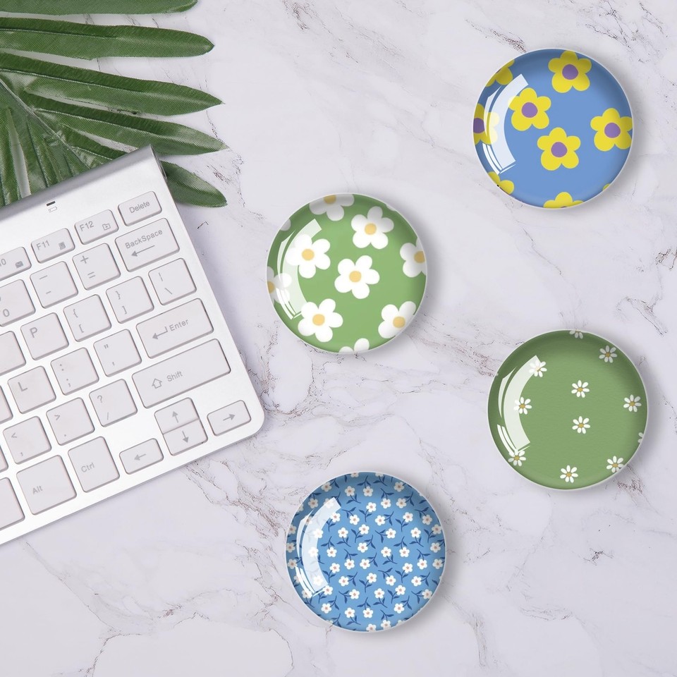 Bamsod 12 PCS Glass Strong Refrigerator Magnets,Pattern Magnets ...