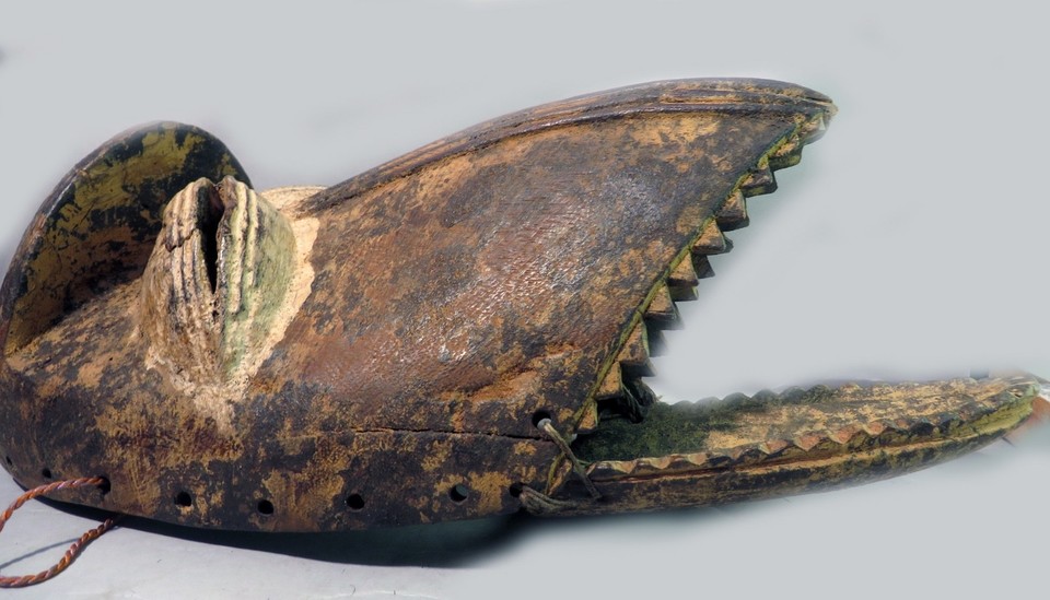 AFRICAN MAGNIFICENT HINGED JAW BEAK MASK CEREMONIAL WOOD DAN CULTURE ...