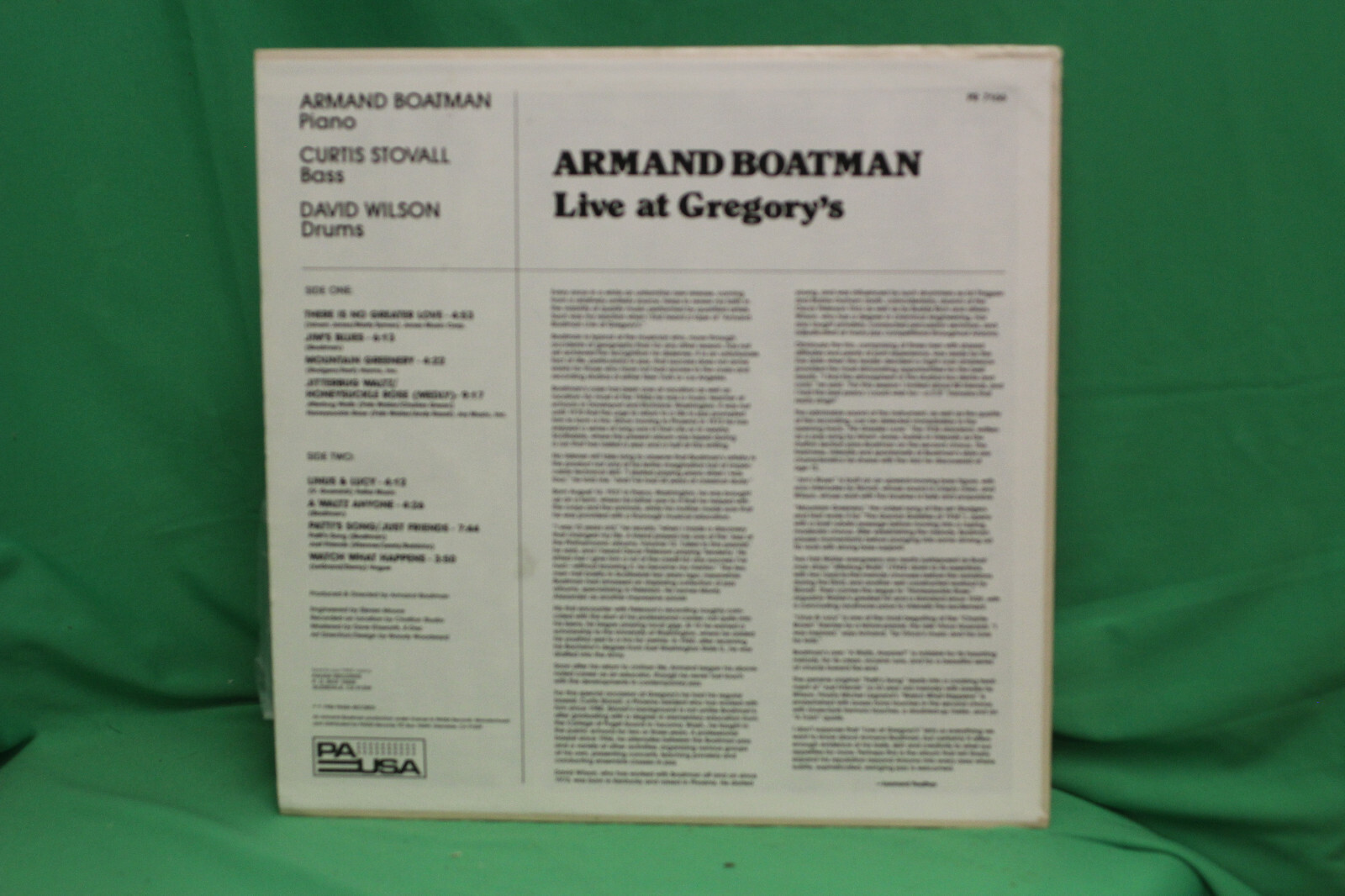 Armand Boatman - Live At Gregory's - PA USA Records | eBay