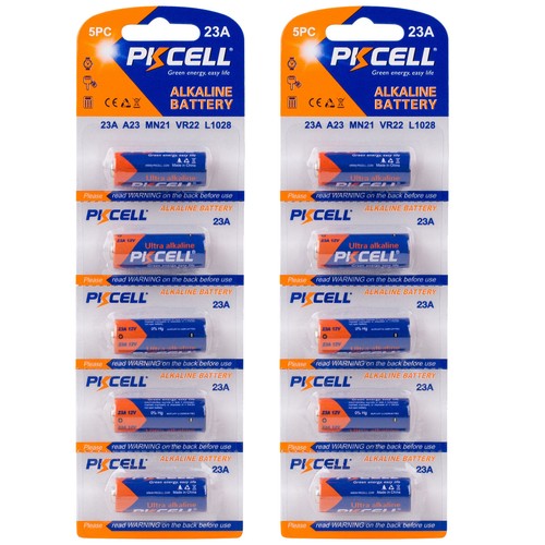 10Pcs 23A MN21 VR22 L1028 LRVO8 12 Volt Alkaline Batteries for light ...