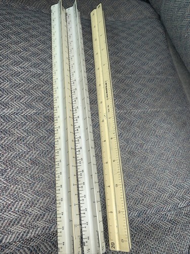 Lot of Two Vintage 3 Sided Drafting Rulers Teledyne Post And Sterling ...