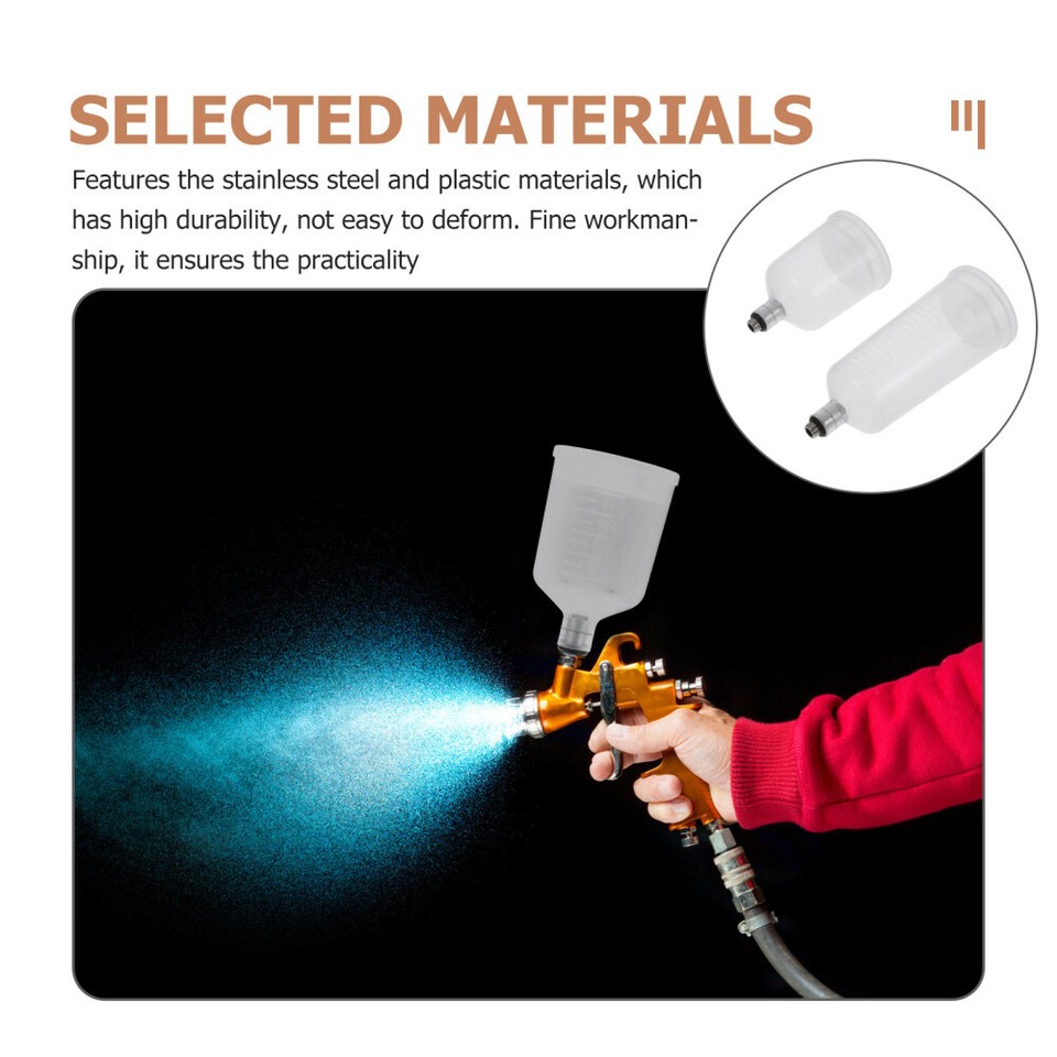 2 Count Split Spray Brush Cup Set Paint Container Airbrush Pot Refillable | eBay