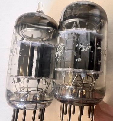 NOS GE JG-5814 Matching Pair Preamp Tubes JG-5814A Rare Plate Getters ...