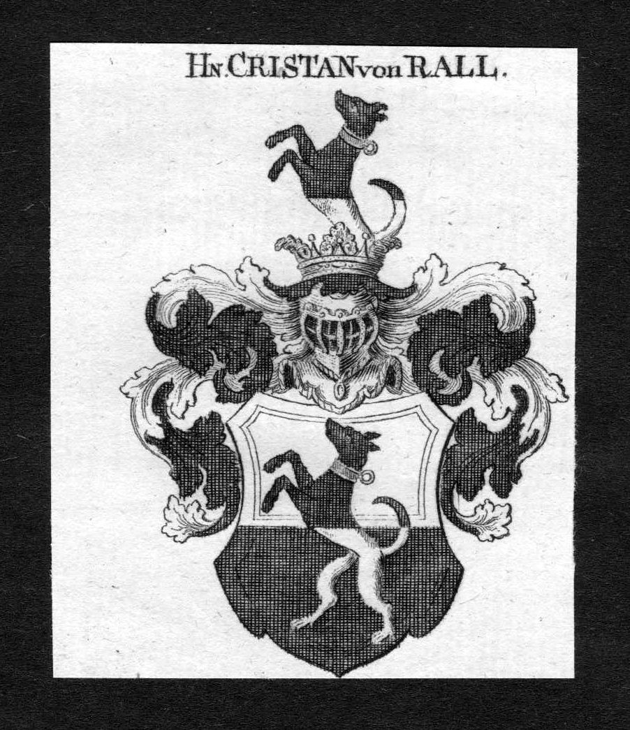 1820 - Rall Emblem Nobility Coat of Arms Heraldry Copperplate Engraving ...