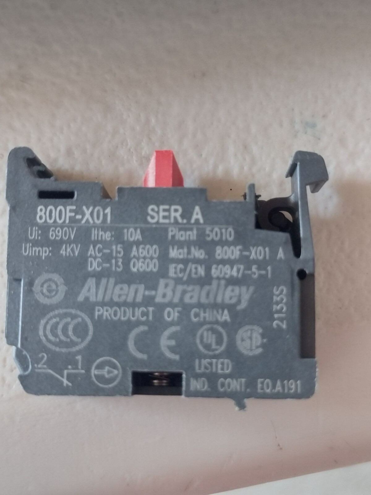 Allen-Bradley 800F-X01 * N.C. Contact Block (1 Piece) | eBay