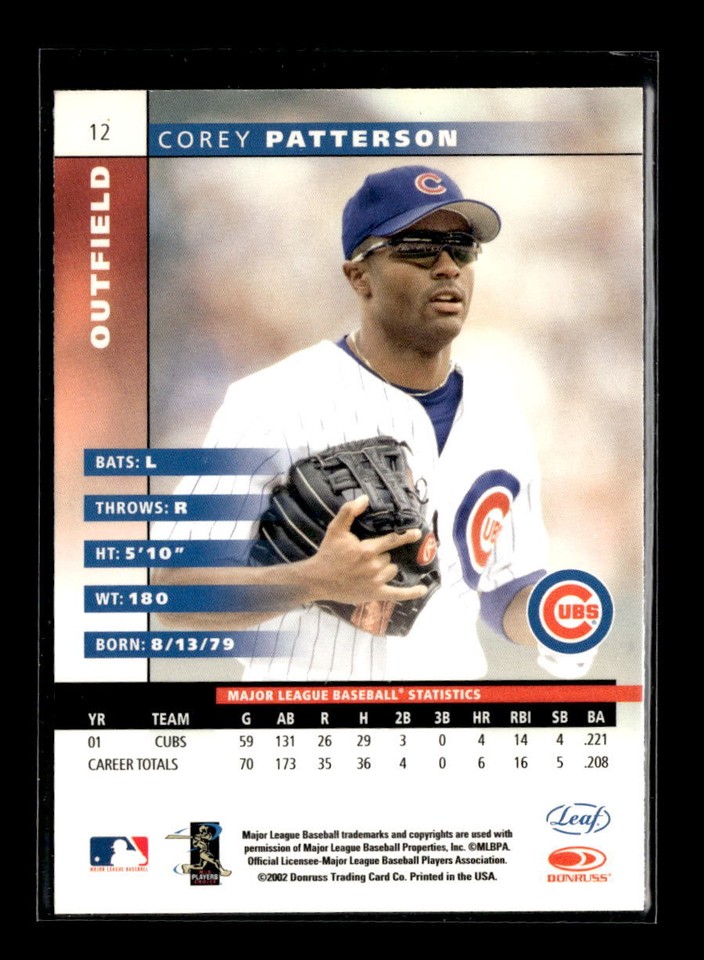 2002 Leaf #12 Corey Patterson | eBay