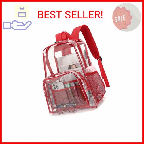 Clear Backpack School Bag Bookbag, Heavy Duty PVC Plastic Transparent ...