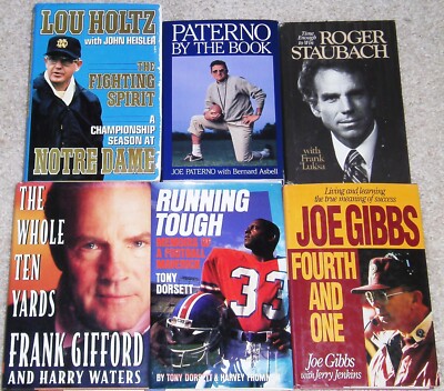 FOOTBALL-6 DIFFERENT HB/DJ BOOKS-AUTOBIOGRAPHY-NFL-NCAA-STAUBACH ...