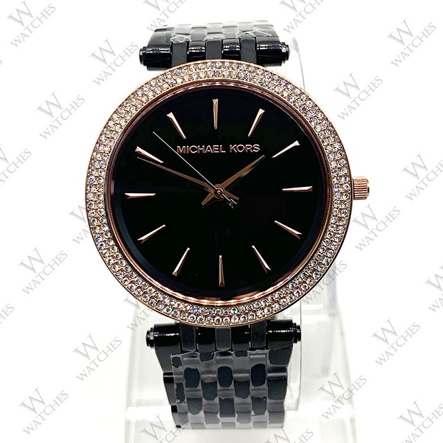 Michael Kors Darci 39mm Black Carbon Stainless Steel Case with Black ...