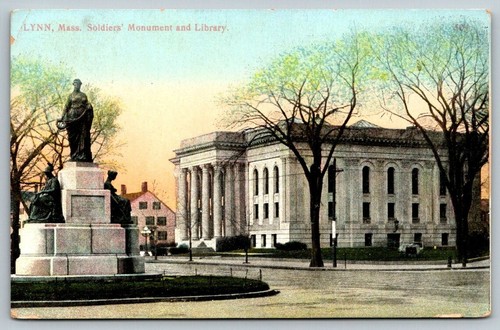 Lynn Massachusetts Soldiers' Monument and Library Postcard | eBay
