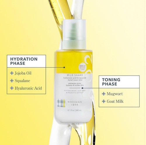 Acne, Dryness "Milk Shake" Hyaluronic Squalane Facial Toner Mist 8.1oz ...