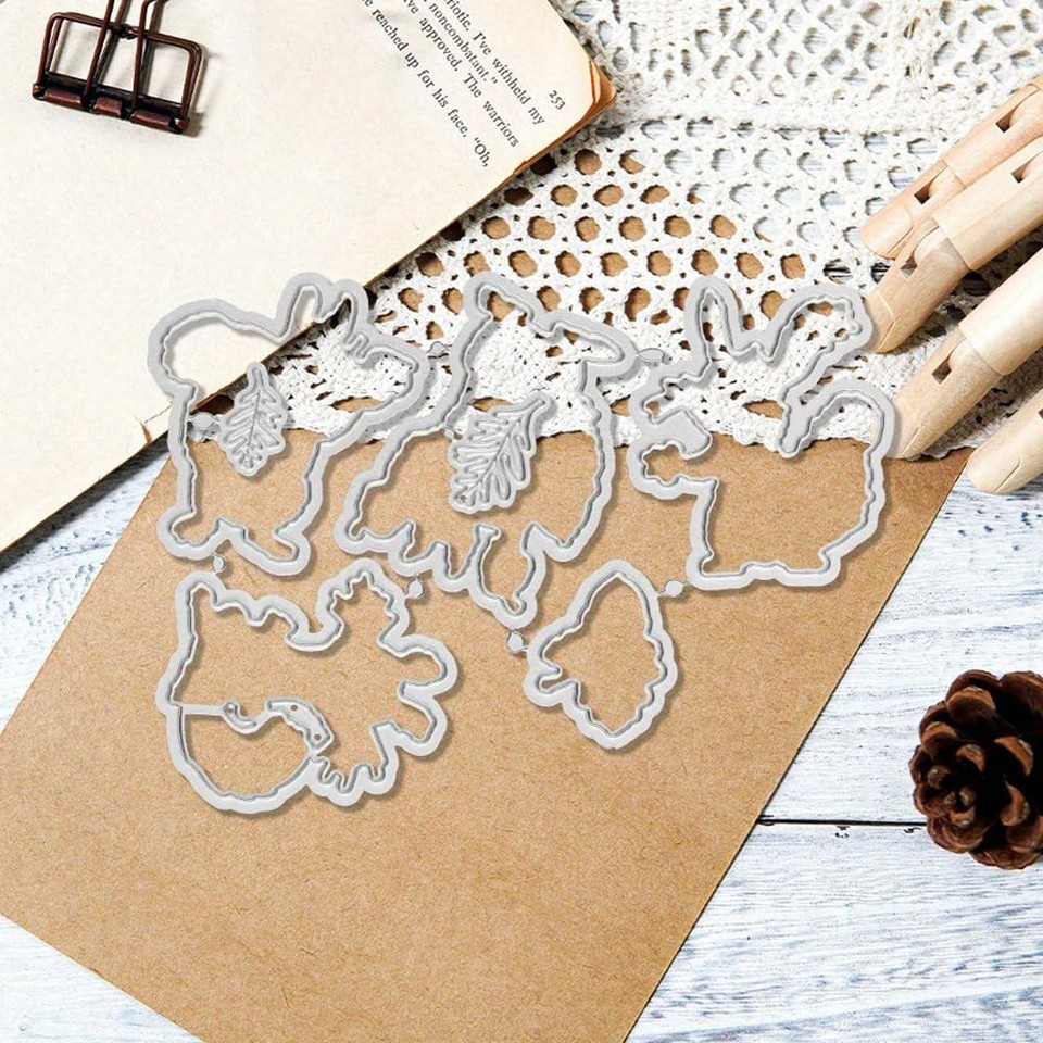 Cute Squirrels Pine Nuts Cutting Dies Clear Stamp Set for DIY ...