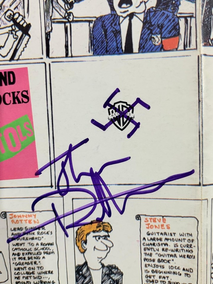 SEX PISTOLS SIGNED POSTER PAUL COOK STEVE JONES GLEN MATLOCK JOHNNY ...