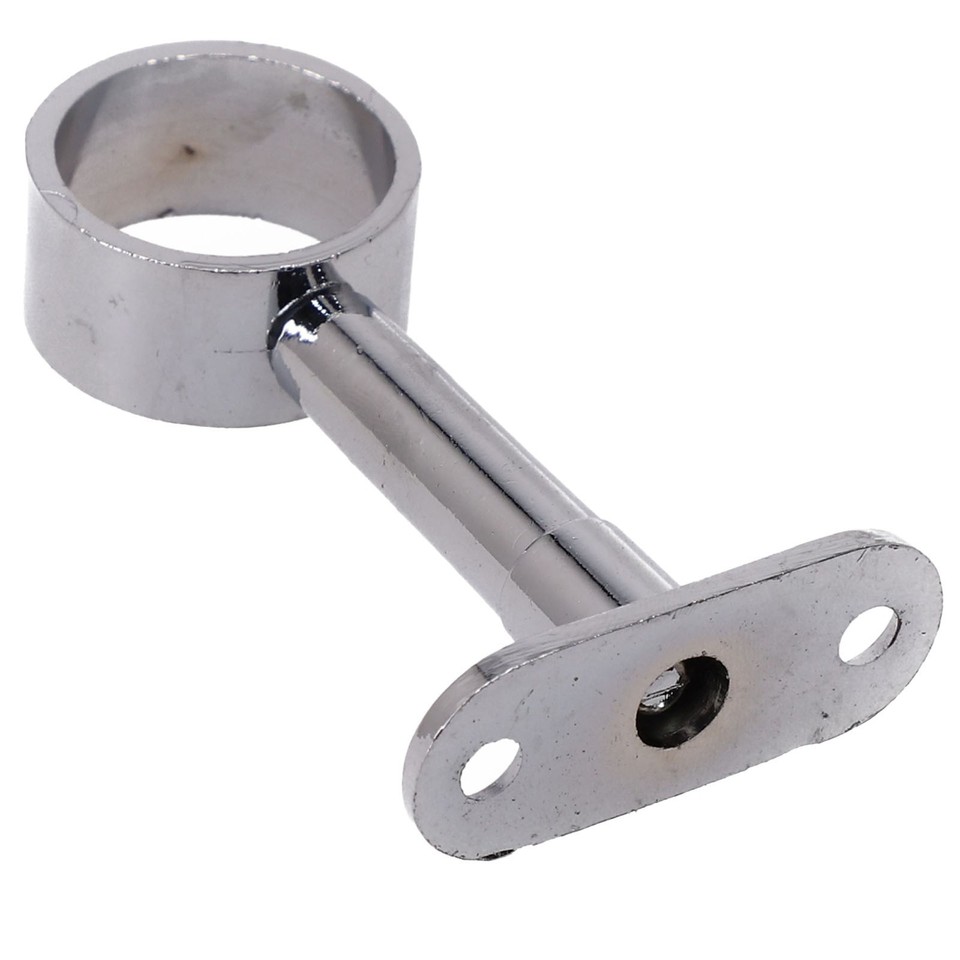 Adjustable Round Chrome Bracket for Wardrobe Rail 25mm Diameter Strong ...
