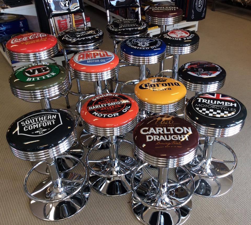 BUNDABERG RUM & CATERPILLAR CAT PREMIUM BAR STOOLS ADJUSTABLE HEIGHT | eBay