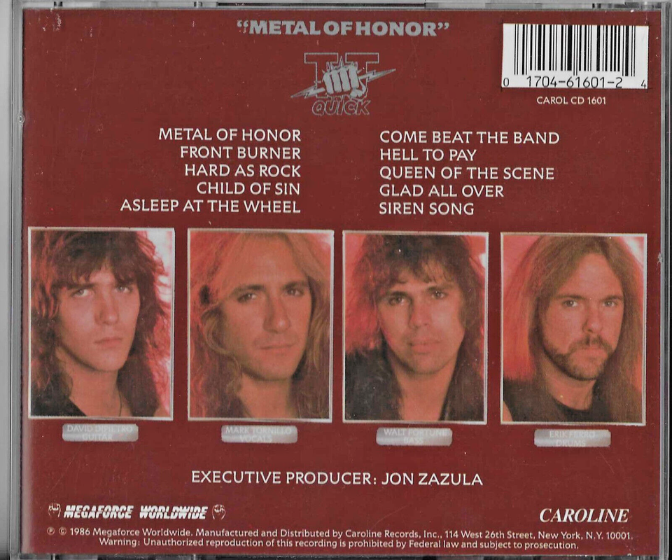 TT Quick / Metal Of Honor Cd 1986 Megaforce / CAROL CD 1601 / Accept Rare !! | eBay