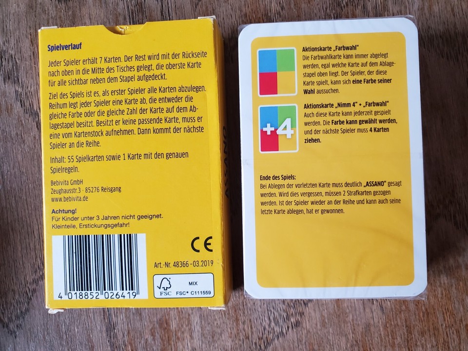 ASSANO Bebivita Kartenspiel Spielkarten neu OVP | eBay