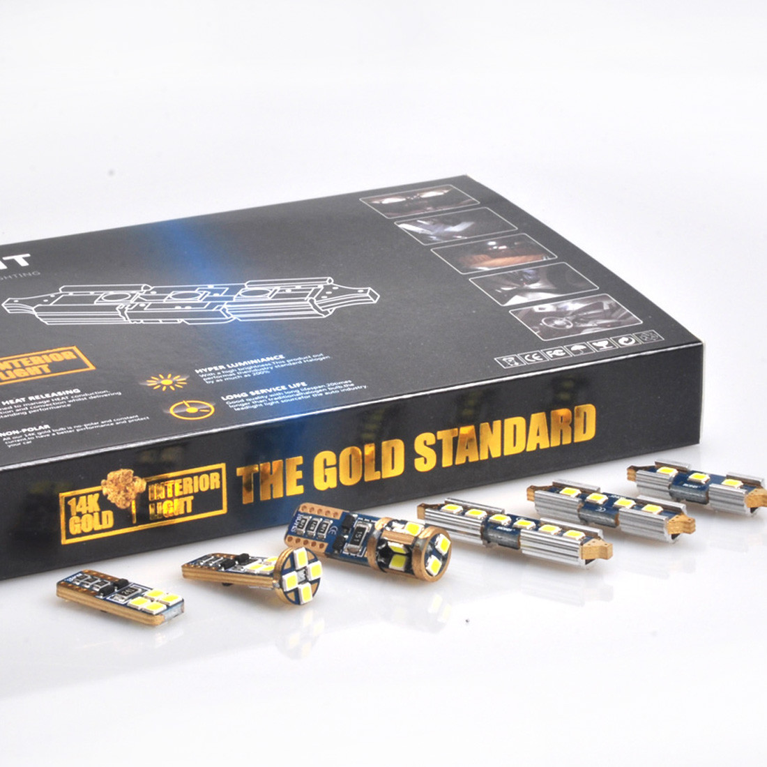 19x White 14K Gold Interior LED Lights Kit for BMW 5-Series M5 (F10 ...