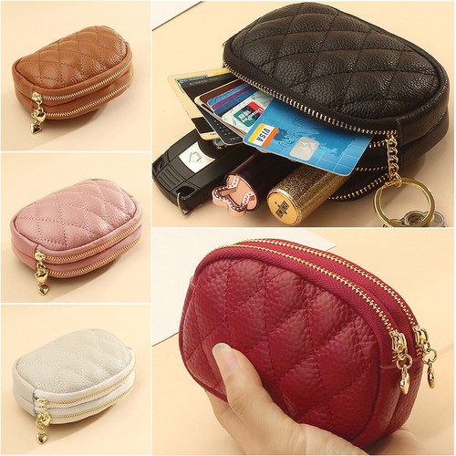 Women's RFID Coin Purse Change Wallet Small Genuine Leather Card Holder ...