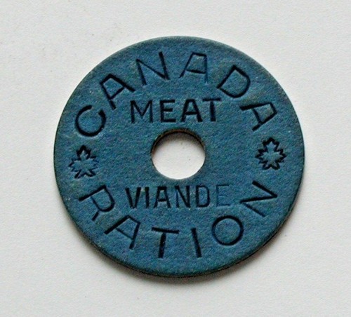 Canada WWII Meat Ration Token - bilingual & same-sided - vulcanized ...