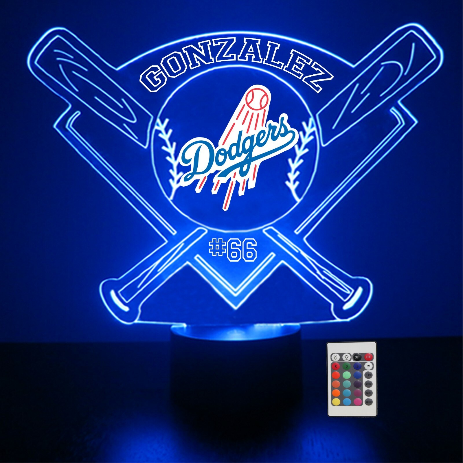 Los Angeles Dodgers Light, Personalized FREE, Baseball LED Sports Fan ...