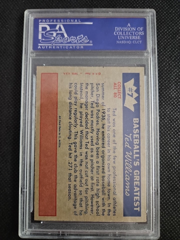 1959 Fleer Ted Williams #7 1936 From Mound To Plate PSA 8 NM-MT | eBay