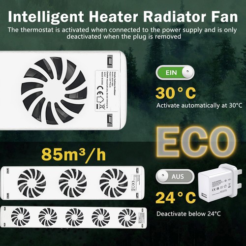 Energy Saving Radiator Fan Booster Set Fans Heat Output Saves ...