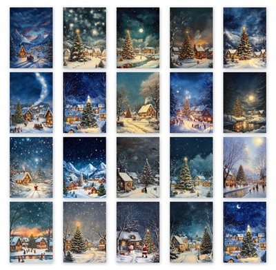 Christmas Card Pack - Set of 20 Assorted Greetings Cards with Envelopes ...