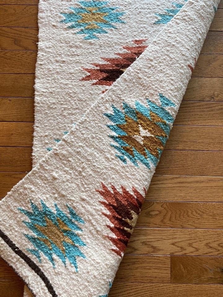 Vintage Gallup Navajo Native American Hand Carded Spun Throw 34x19 ...