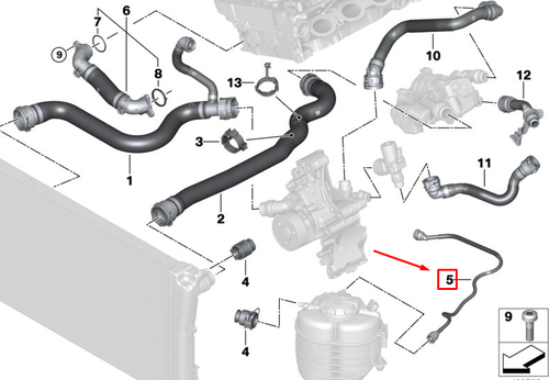 NEW BMW 3 G20 CYLINDER HEAD-EXPANSION TANK HOSE 17128654868 ORIGINAL | eBay