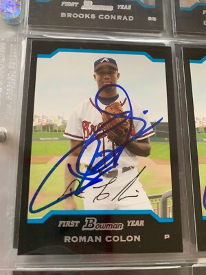 ROMAN COLON AUTOGRAPHED SIGNED 2004 BOWMAN CARD BRAVES COA | eBay