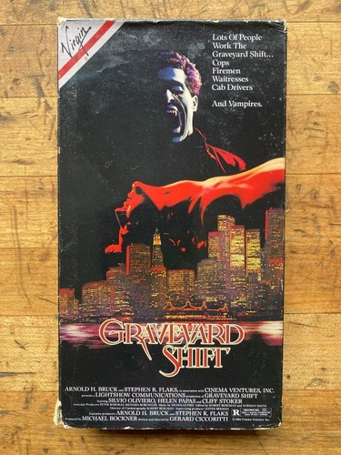 GRAVEYARD SHIFT RARE VHS TAPE TERROR Horror Vampire Taxi Driver 1986 ...
