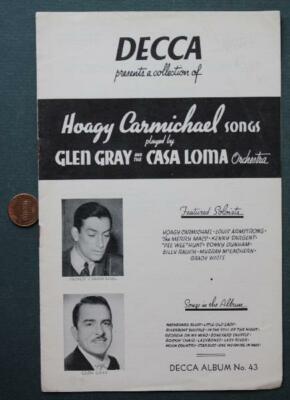 1939 Decca Blue Note Records Hoagy Carmichael & Glen Gray Album # 143 ...