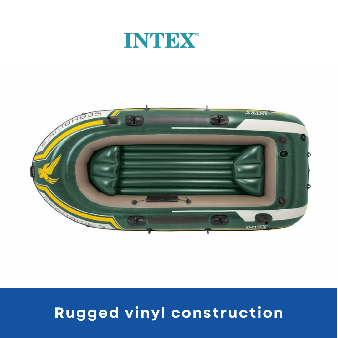 Intex Seahawk Boat Challenger Inflatable Sports 3 Person Oars + Pump ...