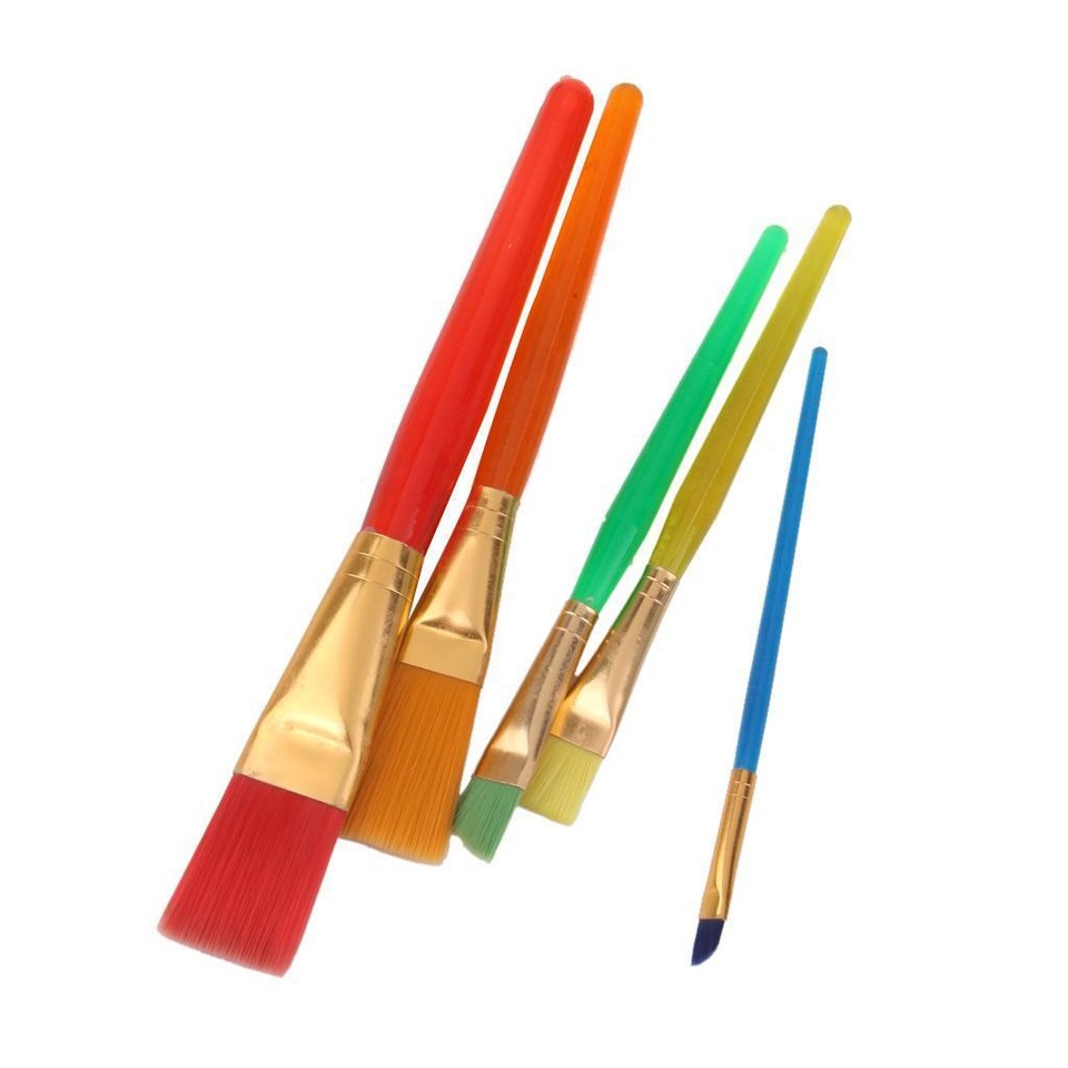 5pcs Chunky Nylon Brush Set For Kids Paint Art Craft Drawing Brush | eBay