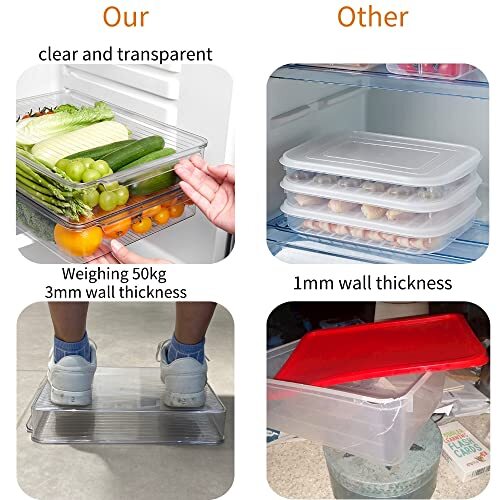 2 Pack Refrigerator Organizer Binsfood Storage Container With Lids For ...