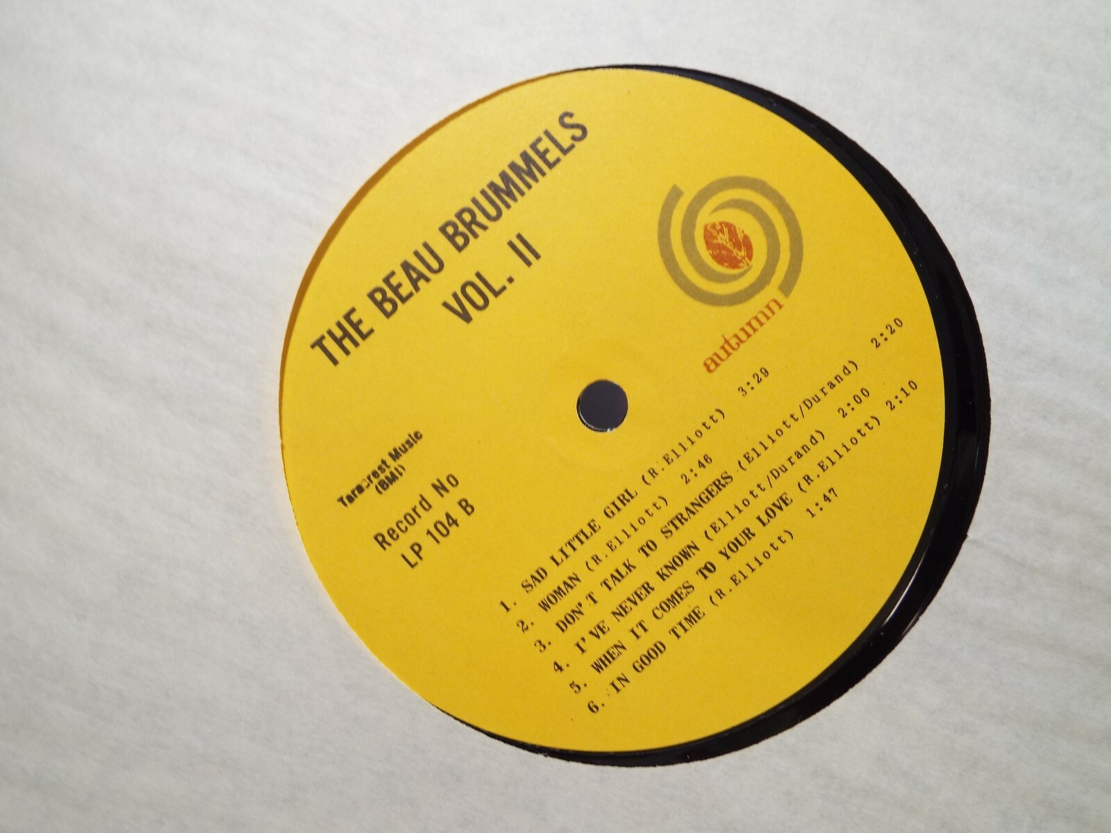 The Beau Brummels Volume 2 Autumn Records Folk/rock MONO LP VINYL ALBUM ...