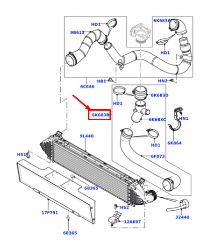 LAND ROVER DISCOVERY SPORT L550 Intercooler Hose LR024305 NEW GENUINE ...