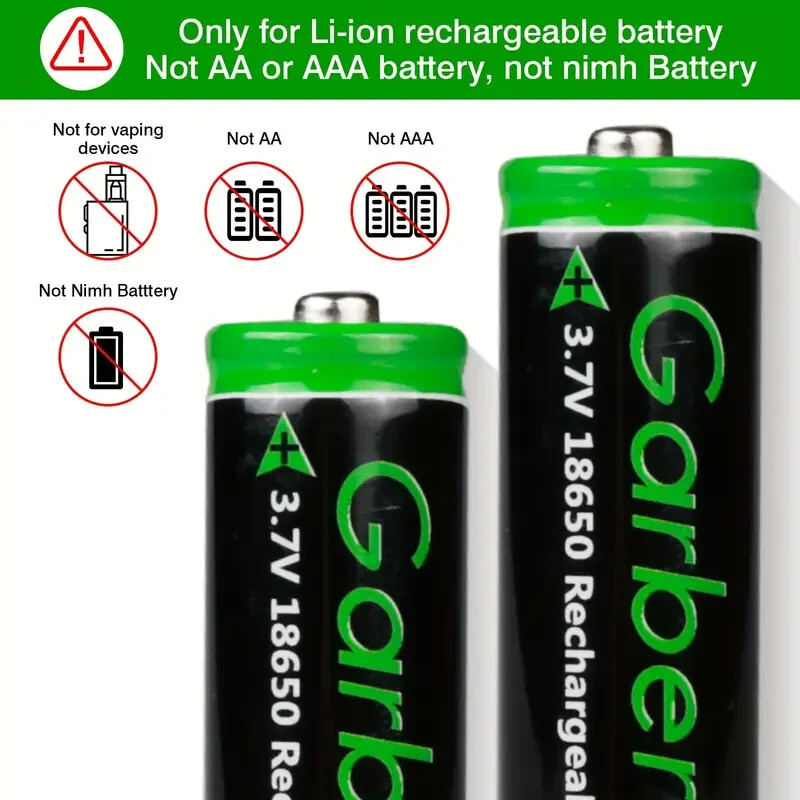 6 Pack KIT 3.7v 18650 Rechargeable Battery 3000mAh Tipped 67mm Lithium ...