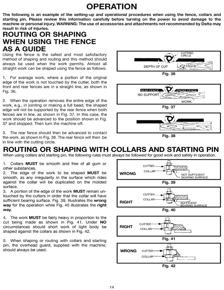 Delta Router/Shaper 43-505,43-506, 43-513 Instruct & Parts Manual #2034 ...