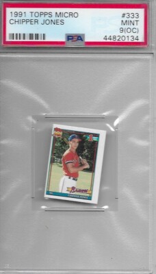 1991 Topps Micro Chipper Jones #333 RC PSA 9 (OC) MINT!!! | eBay
