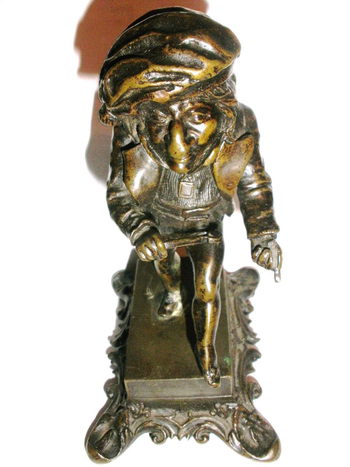 Rare Fine antique 19thc bronze toothpick holder caddy scary dwarf ...